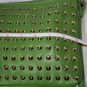 Diophy | Bags | Diophy Nwt Greengold Studded Shoulder Bag | Poshmark